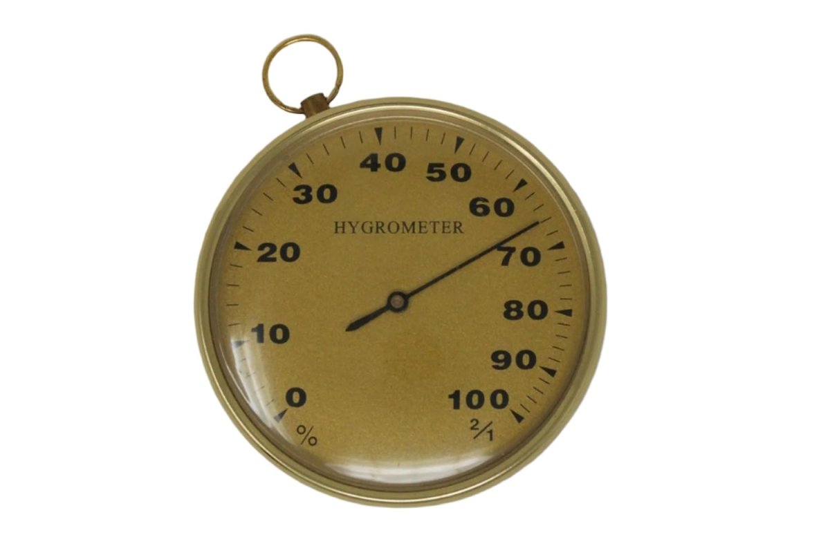 Wall Mount Hygrometer, Gold Face