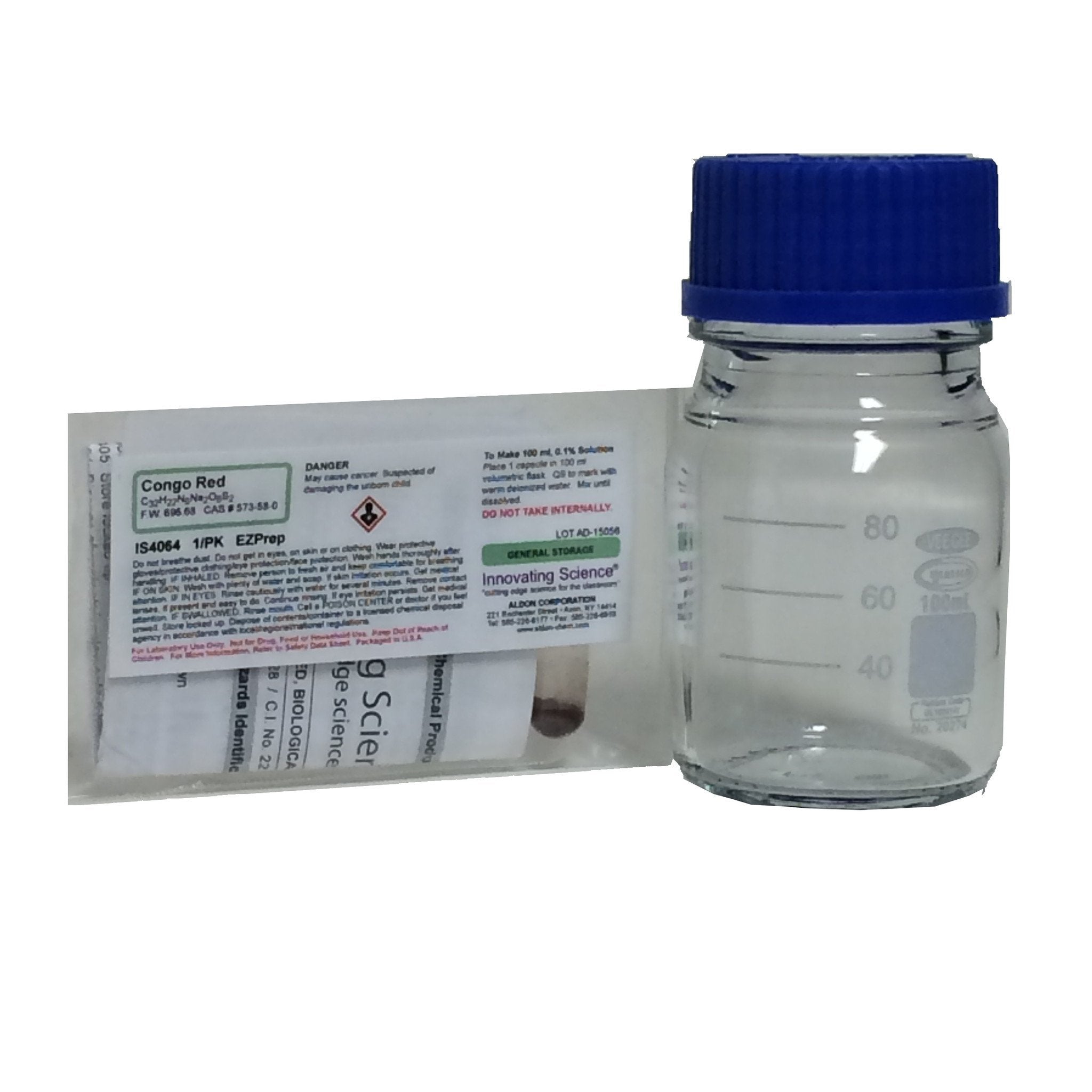EZPrep Slide Stain Capsule with 100ml Glass Media Bottle