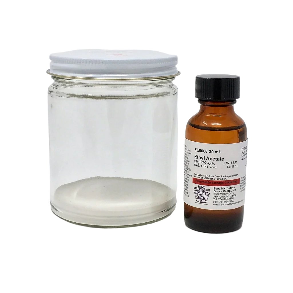 Insect Collecting Jar, Glass, with Ethyl Acetate (#1108, 1116, BZ0068)