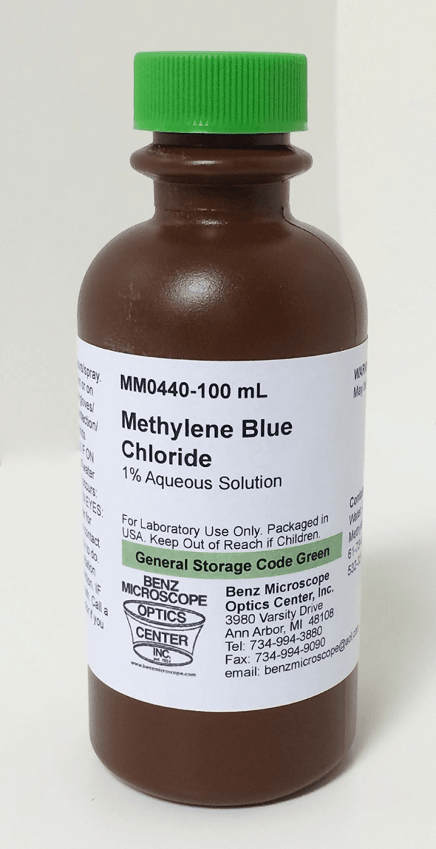 Methylene Blue Slide Stain, 1% Aqueous Solution - Benz Microscope ...