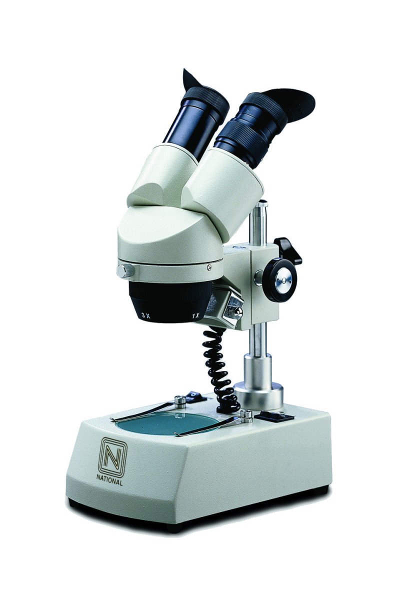 National 446 Series Dual Magnification Stereo Microscope, 1X and 3x