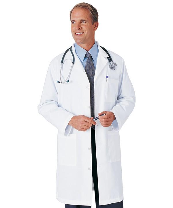 Unisex Lab Coat, Knee Length, White (65% Dacron, 35% cotton)